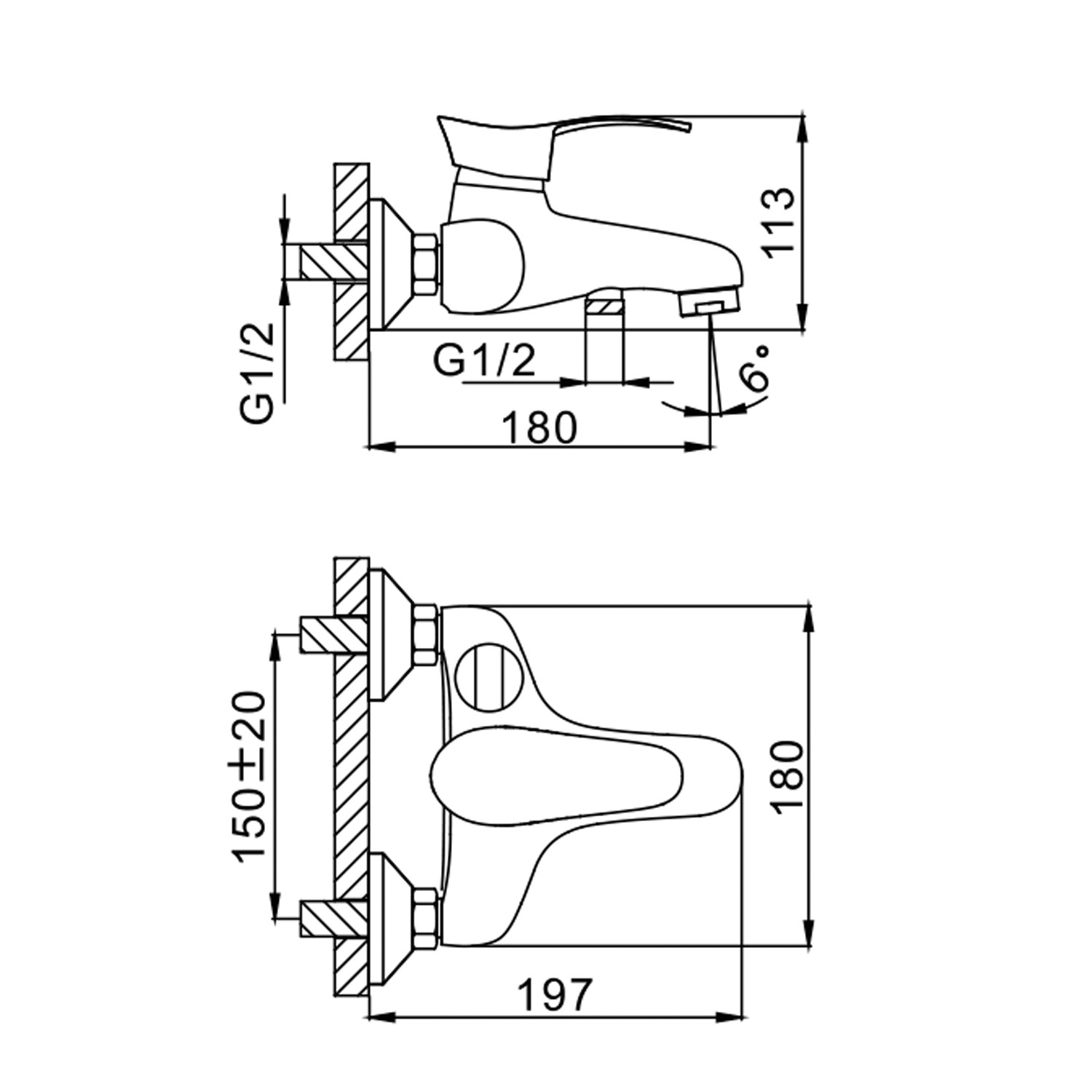 Смеситель для ванны 40к F3201 FRAP шар. перекл. в корп. (хром, латунь) – компания "Флекси"